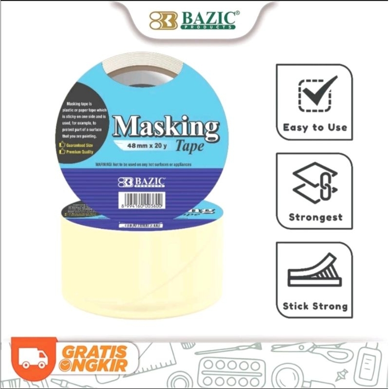 Jual Masking tape kuat lengket nya dan tahan lama 48 mm x 20 y isolasi ...