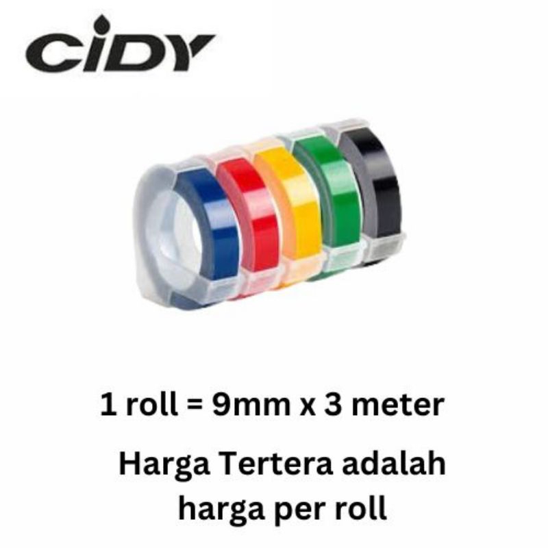 Jual Refill Pita Cidy for dymo 1610 motex mesin label tape maker emboss ...