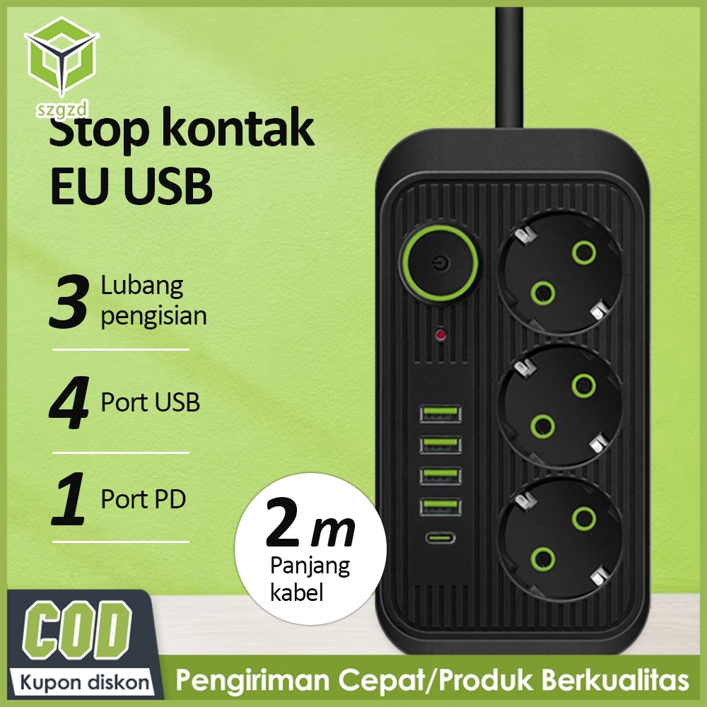 Jual 3/6/8/10 Sockets Strip plug-in USB Eropa untuk penggunaan di rumah ...