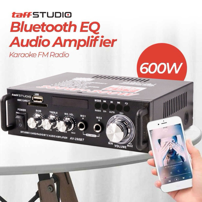 Jual Taff Studio Bluetooth Eq audio Amplifier 600w-AV-298BT | Shopee ...