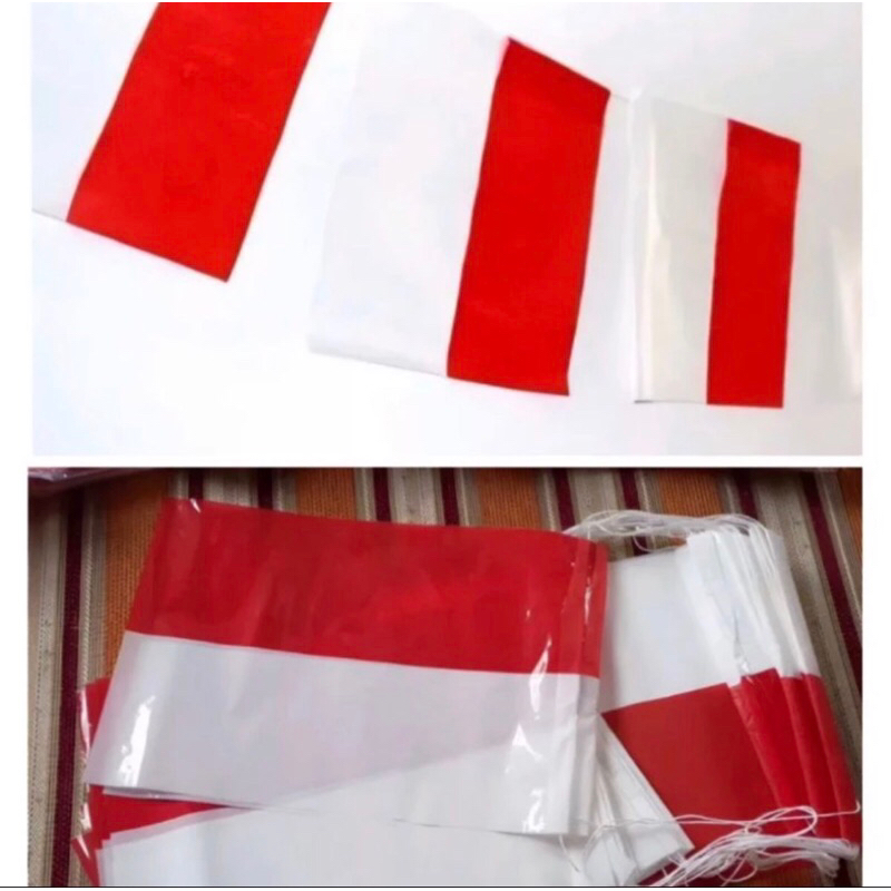 Jual BENDERA INDONESIA 20 HELAI SUDAH ADA TALI PANJANG 5 METER BENDERA ...