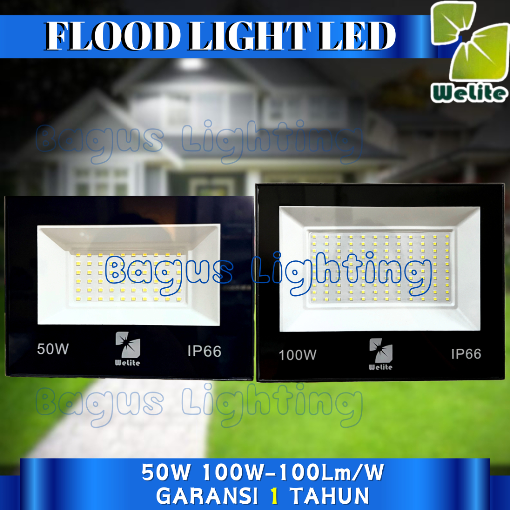 Jual Lampu Sorot Tembak Flood Light LED 50W 100W Outdoor Garansi | Shopee Indonesia