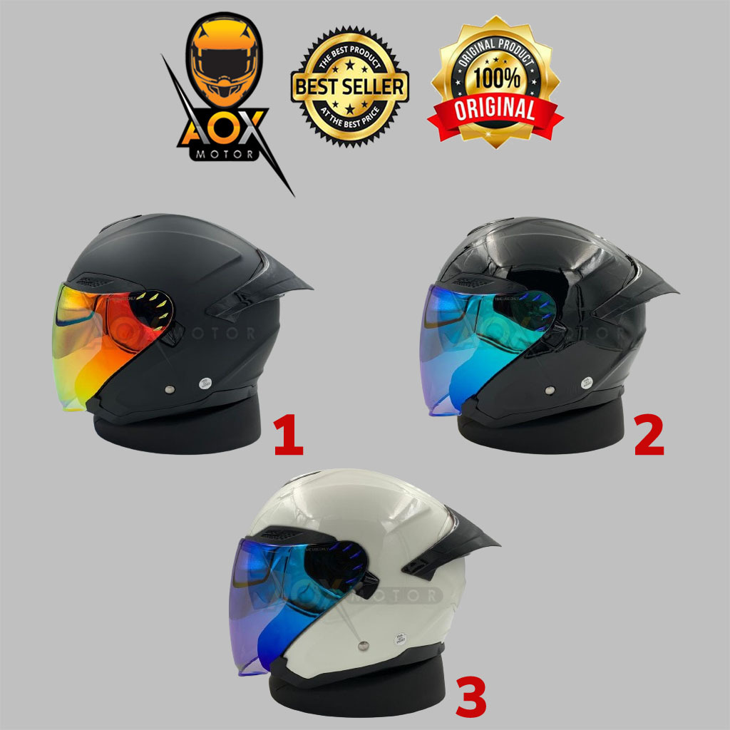 Jual Helm SNAIL D1 Spoiler Solid Polos Halfface (ongkir 2kg) | Shopee ...