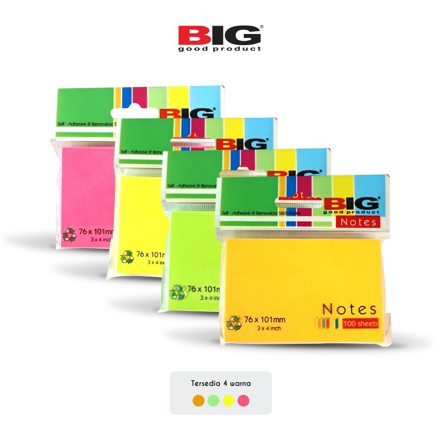 Jual Sticky Notes / stik note multiple BIG 76 x 101 mm / 3x4 inch ...