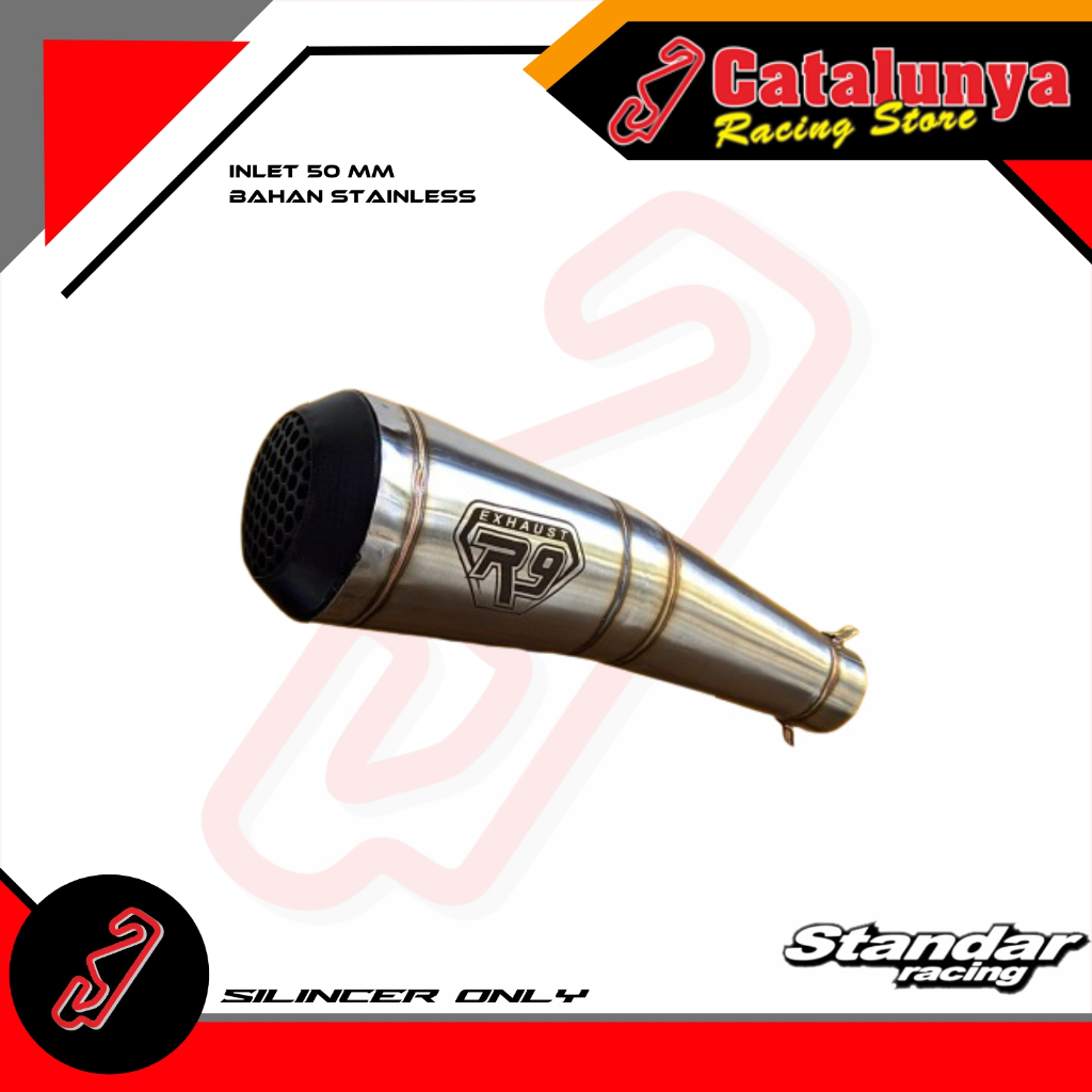 Jual KNALPOT RACING R9 GP SERIES SILINCER ONLY UNTUK VIXION GSX CBR R15 ...