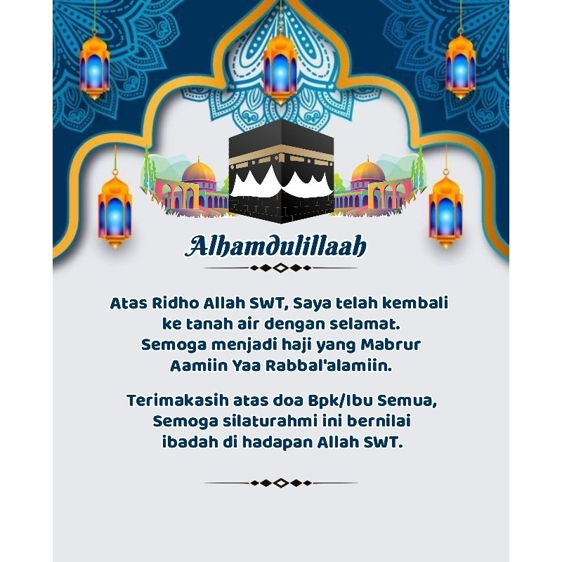 Jual Stiker Ucapan Pulang Haji dan Umroh (Bisa Custom Nama) - Stiker ...