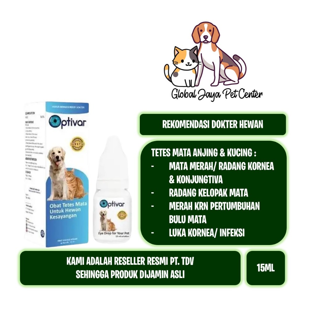 Jual Optivar Obat Tetes Mata Anjing dan Kucing 15ml - Produk Original ...