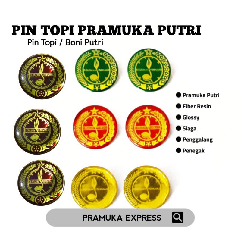Jual Pin Topi Pramuka Putri Lapis Resin Siaga Penggalang Penegak ...