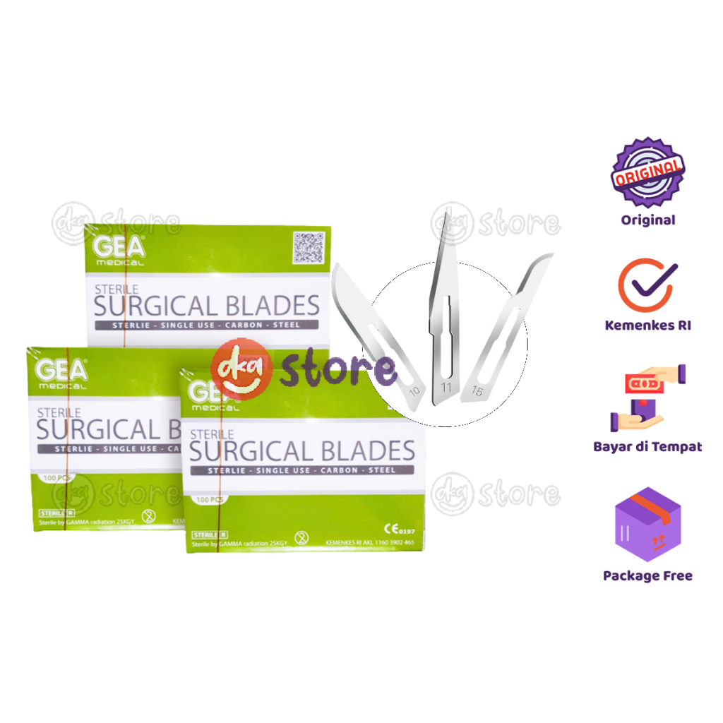 Jual (Box) Surgical Blade Gea / Mata Pisau Bedah Scalpel Mess Steril ...