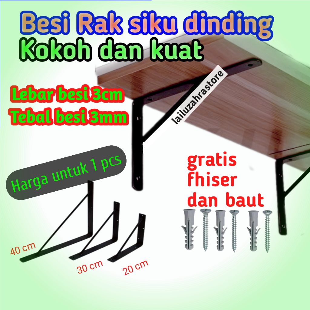 Jual BREKET BESI RAK SIKU DINDING TEBAL BRACKET | Shopee Indonesia