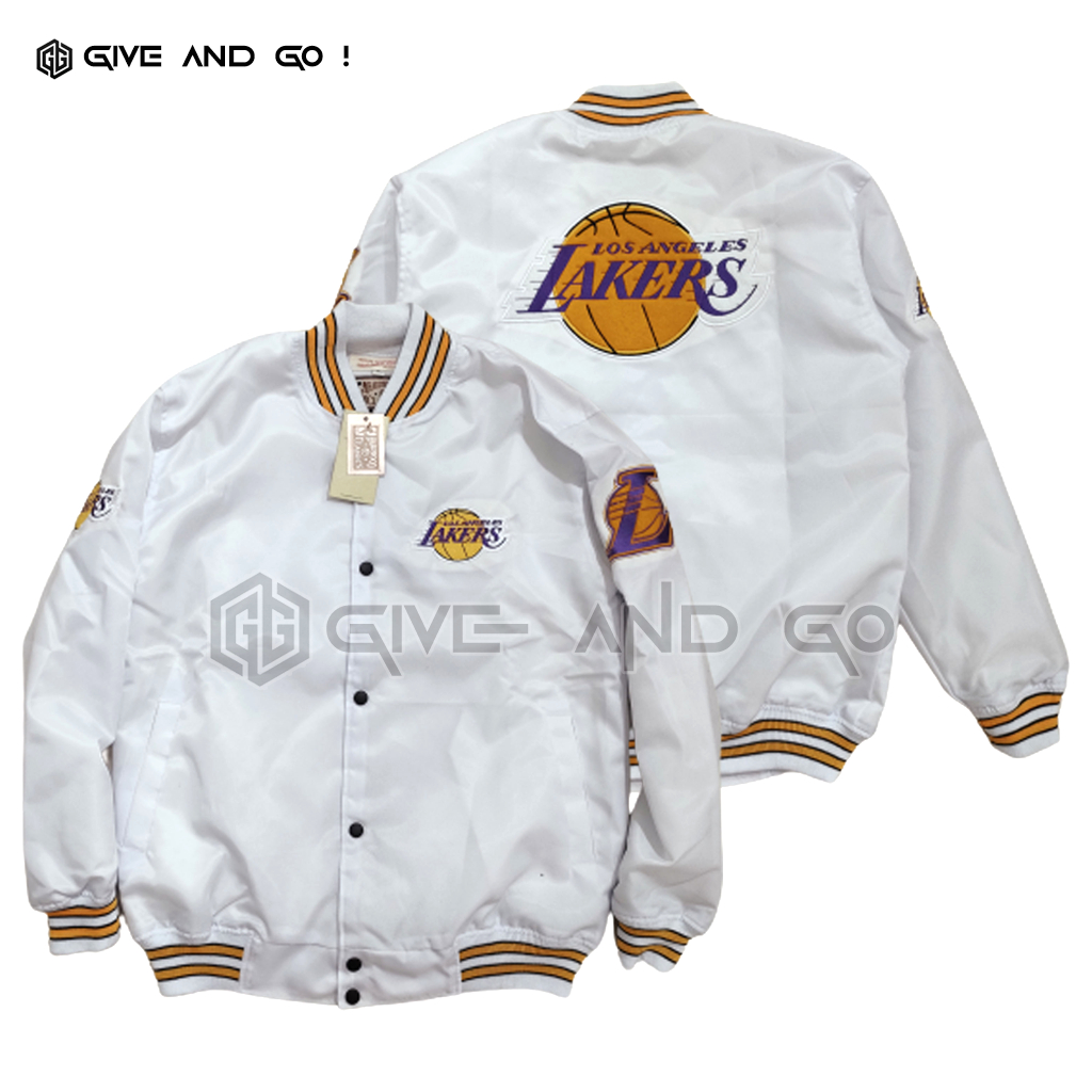 Jual Junascloth Jaket Varsity Baseball Pria Wanita - Lakers Bomber ...