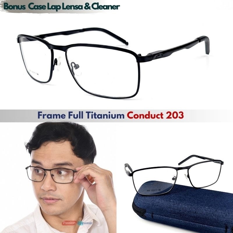 Jual Frame Kacamata Pria Sporty FULL Aloy Titanium 203 Lensa Normal ...