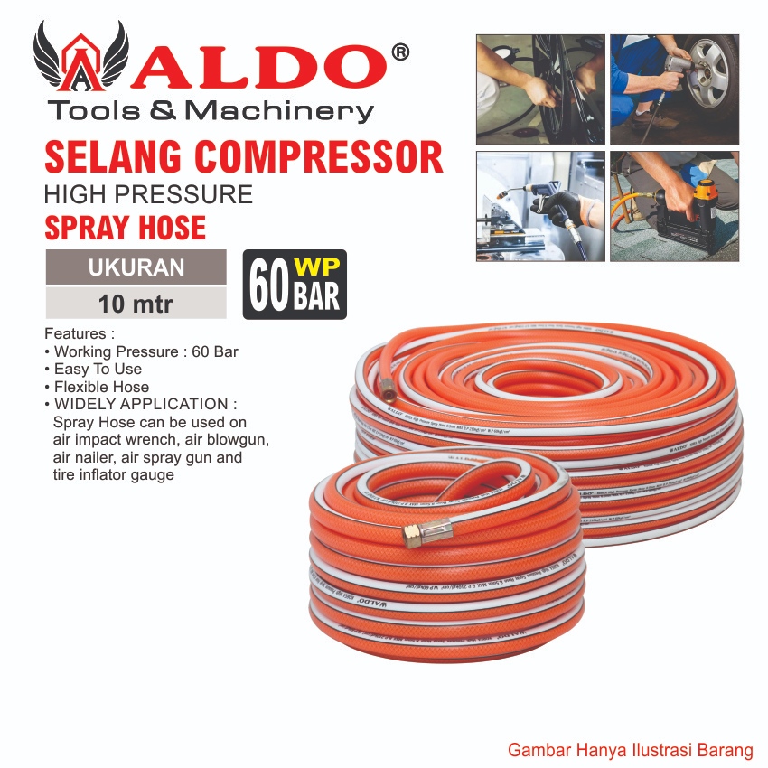 Jual SELANG COMPRESSOR HIGH PRESSURE 10 METER / SELANG ANGIN KOMPRESSOR ...