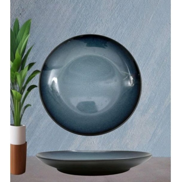 Jual [HN2-11] NEW!! Piring Ceper 10,5” Sembur Biru/Keramik/Piring ceper ...