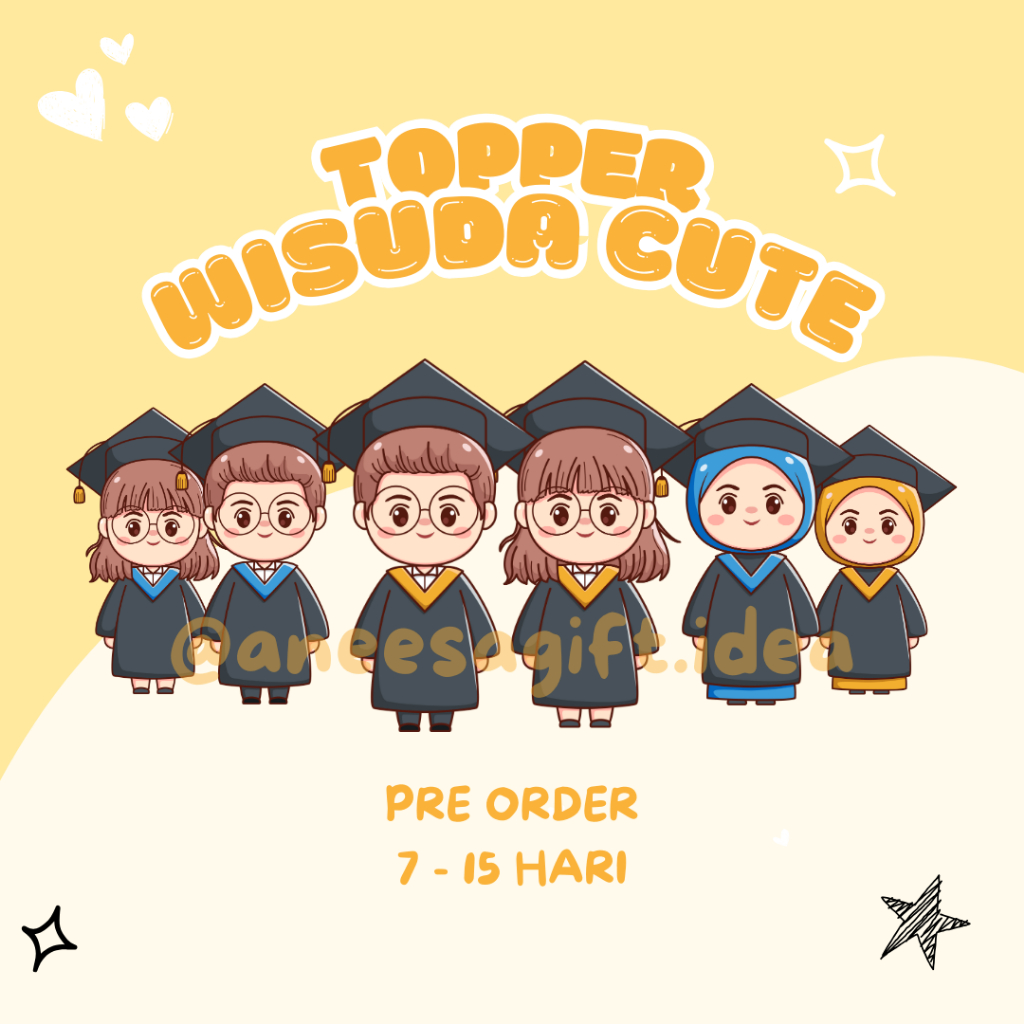 Jual TOPPER WISUDA CUTE - TOPPER GRADUATION - TOPPER BUKET/CAKE ...