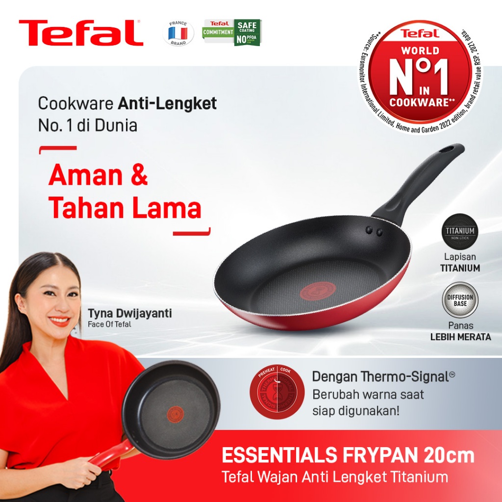 Jual Tefal Essentials Frypan 20cm Panci Wajan Anti Lengket | Shopee ...