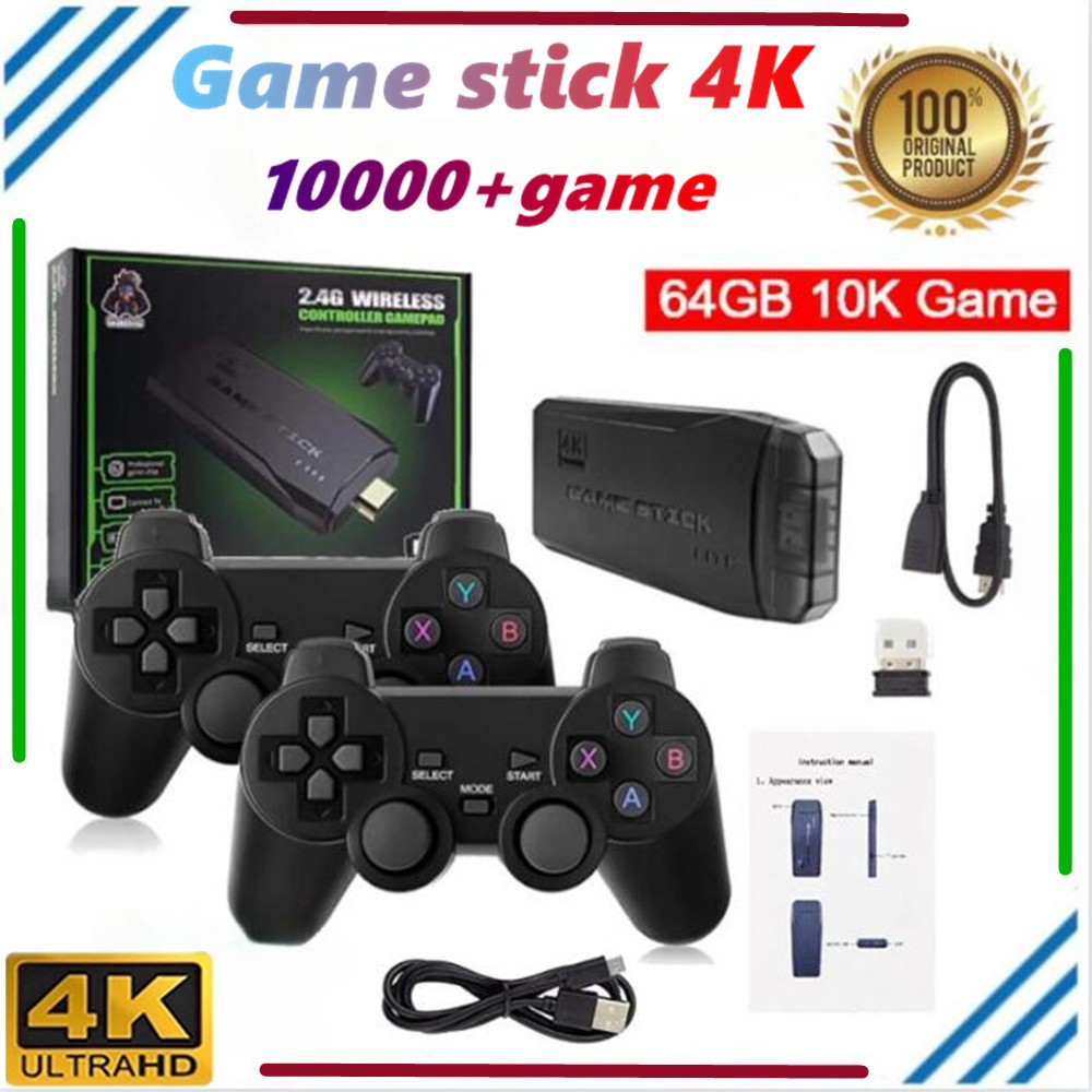 Jual Game Stick 4K ps 2 full game + stick 2 Console Wireless Gamepad ...