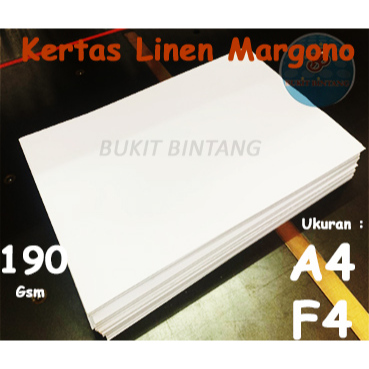 Jual Kertas Linen Margono Putih 190 Grs Ukuran A4 dan F4 , Isi 110 Lembar | Shopee Indonesia