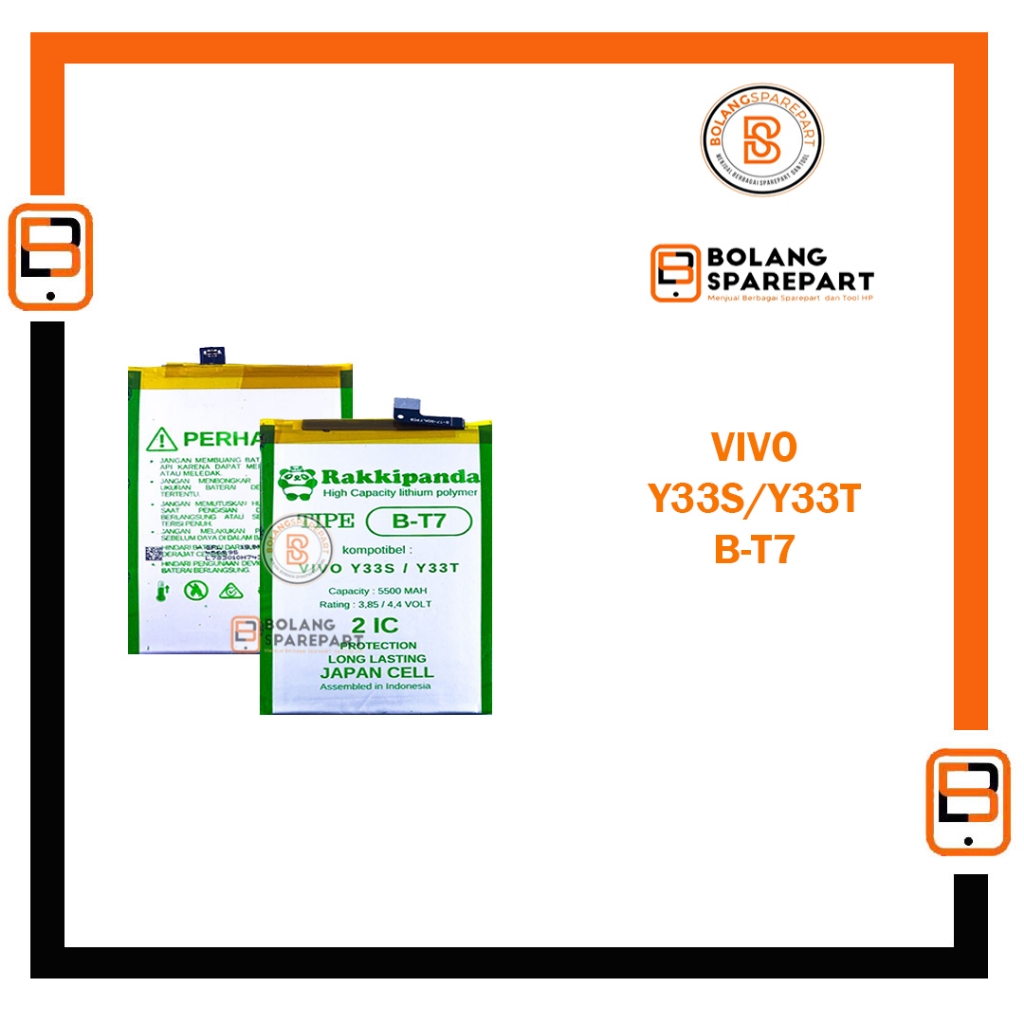 Jual BATERAI BATRE VIVO Y33S 4G Y33T B-T7 RAKKIPANDA DOUBLE IC | Shopee ...