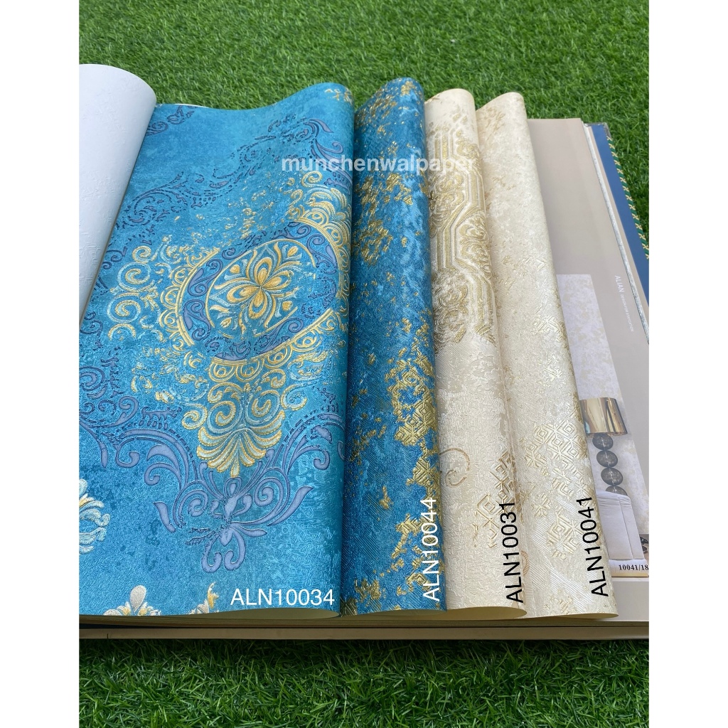 Jual Wallpaper Dinding Premium Motif Batik Italian Culture Style Broken White emboss Poli Silver ...