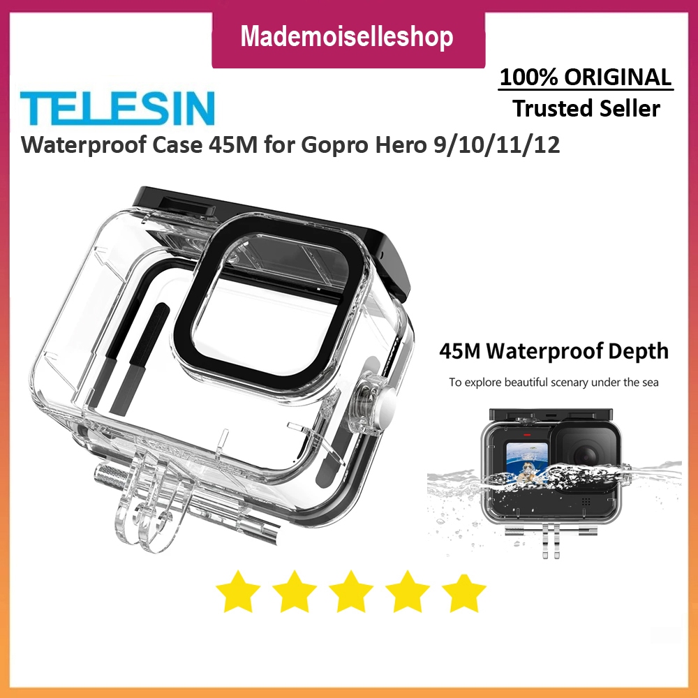 Jual Telesin waterproof case 45M for Gopro hero 9/10/11/12 - Casing Waterproof Case Gopro 9 10 ...