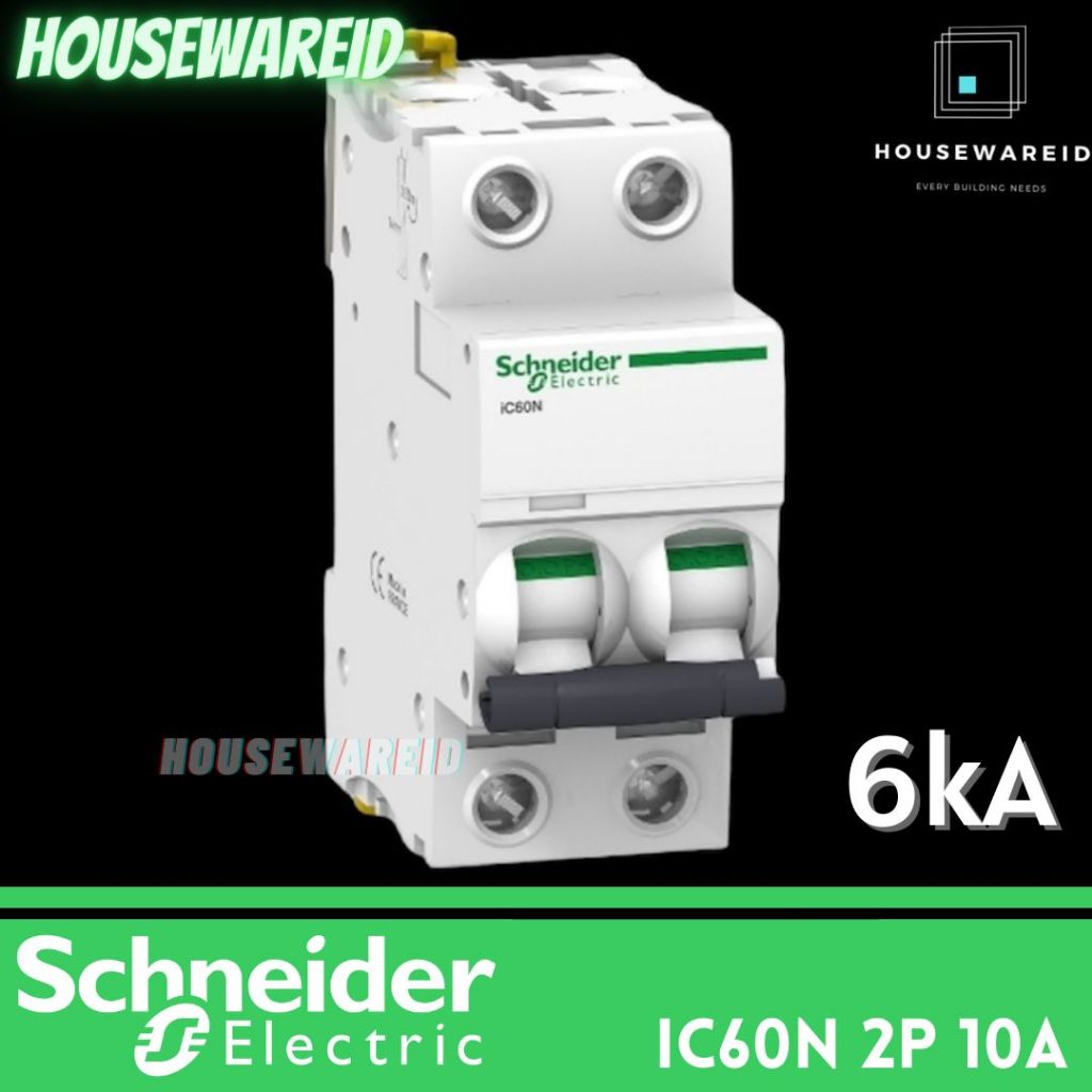 Jual MCB 2p 10a Schneider iC60N A9F74210 / MCB Schneider 2 Phase 10 Ampere 6kA Original | Shopee ...