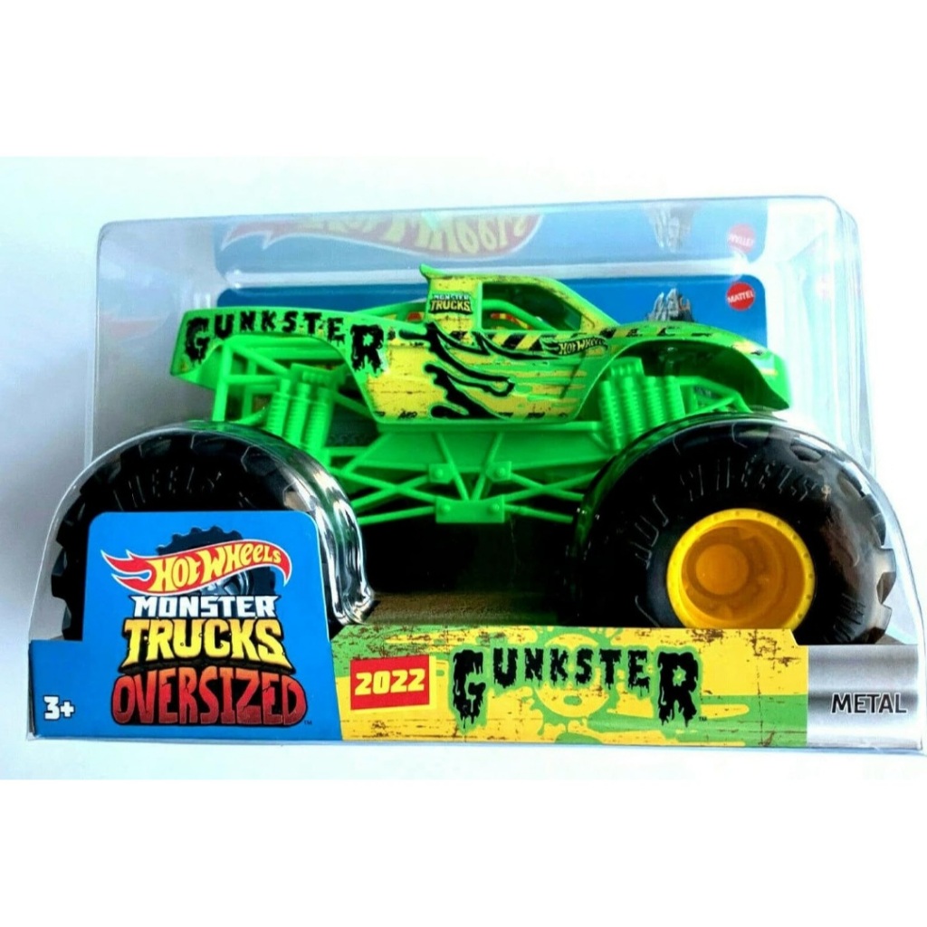 Jual Hot Wheels FYJ83 Monster Trucks Oversized Gunkster, 1:24 Scale ...