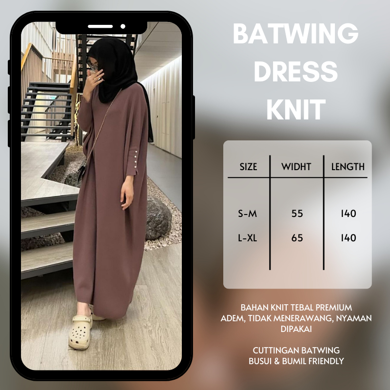 Jual Abaya Gamis Batwing Plisket Knit Dress Busui Umroh Lebaran Haji Daily v2 | Shopee Indonesia