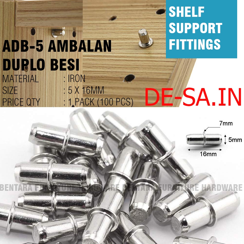 Jual 100 X ADB-5 AMBALAN DUPLO BESI 5MM PEN KAPSUL UNTUK SHELF SUPPORT ...