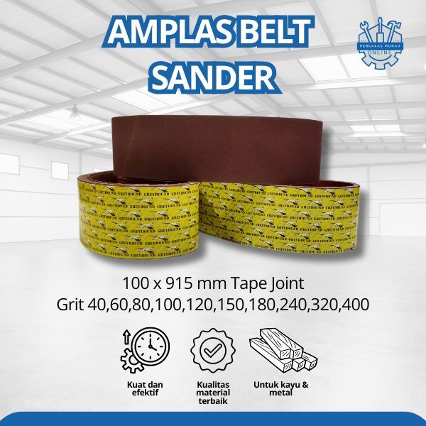 Jual Amplas belt sander 100x915 mm x777 greyhound available grit 40-400 ...