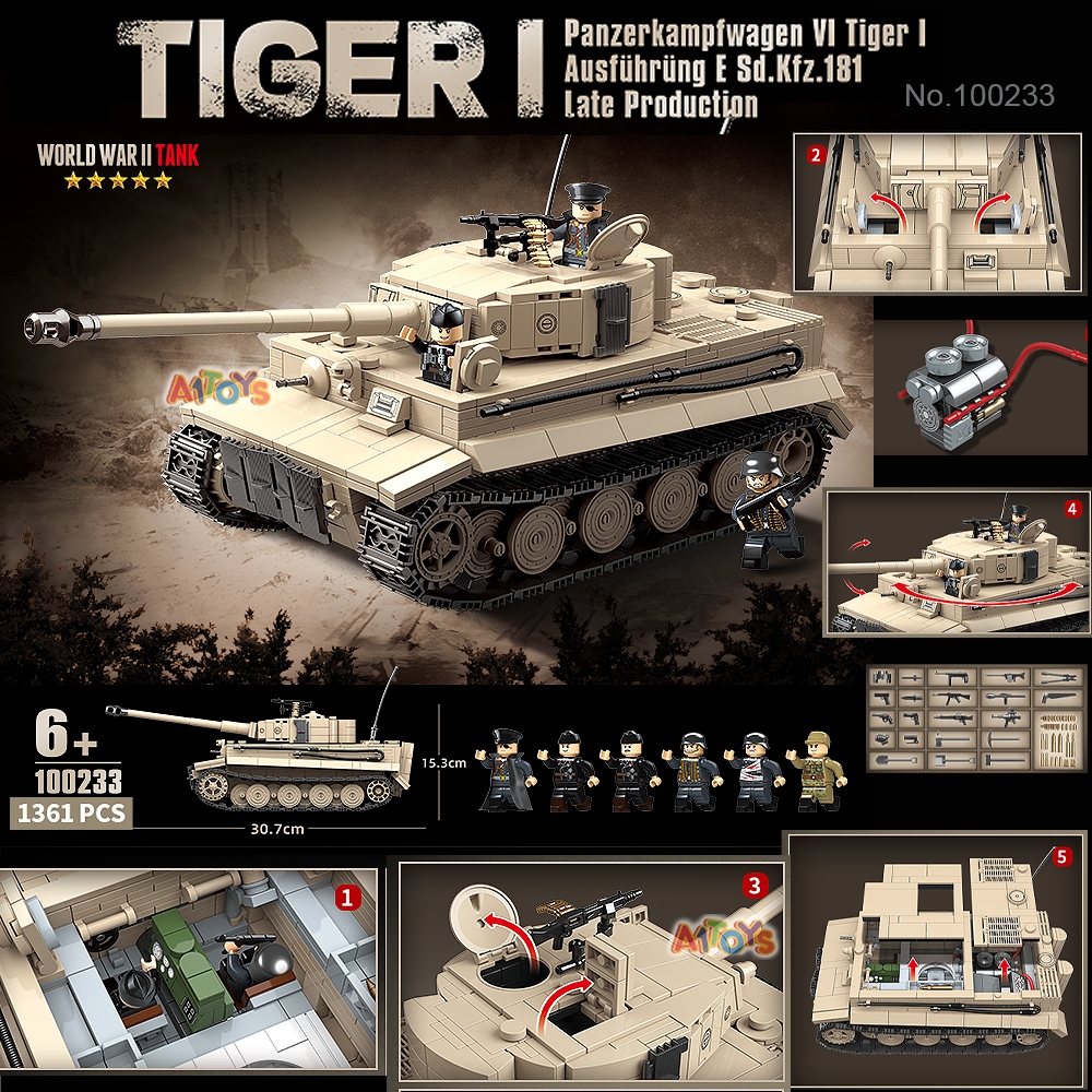 Jual Bricks Tiger tank mainan tank miniatur tank block Tiger tank ...