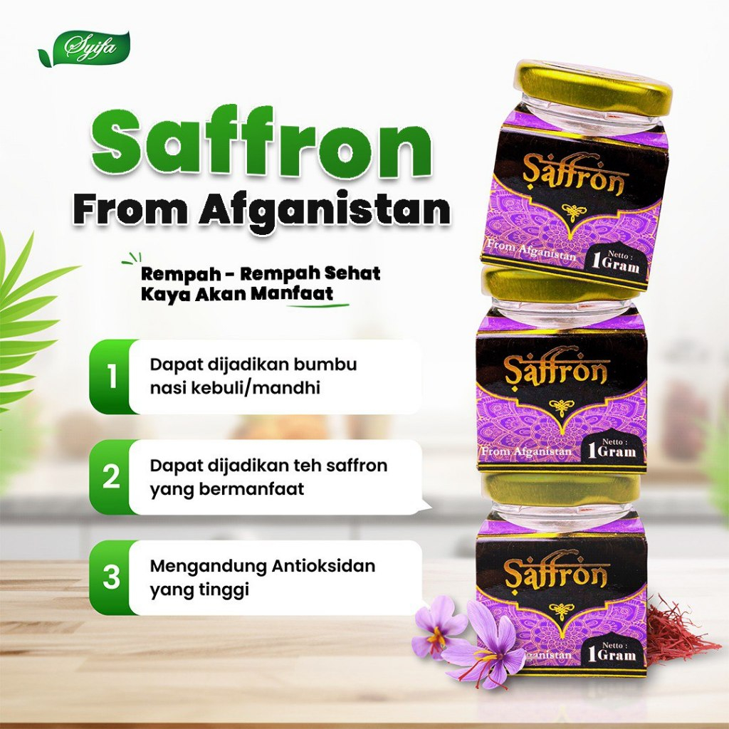 Jual SAFFRON 1 GRAM OBAT HERBAL BUNGA SAFRON ASLI ORIGINAL | Shopee ...
