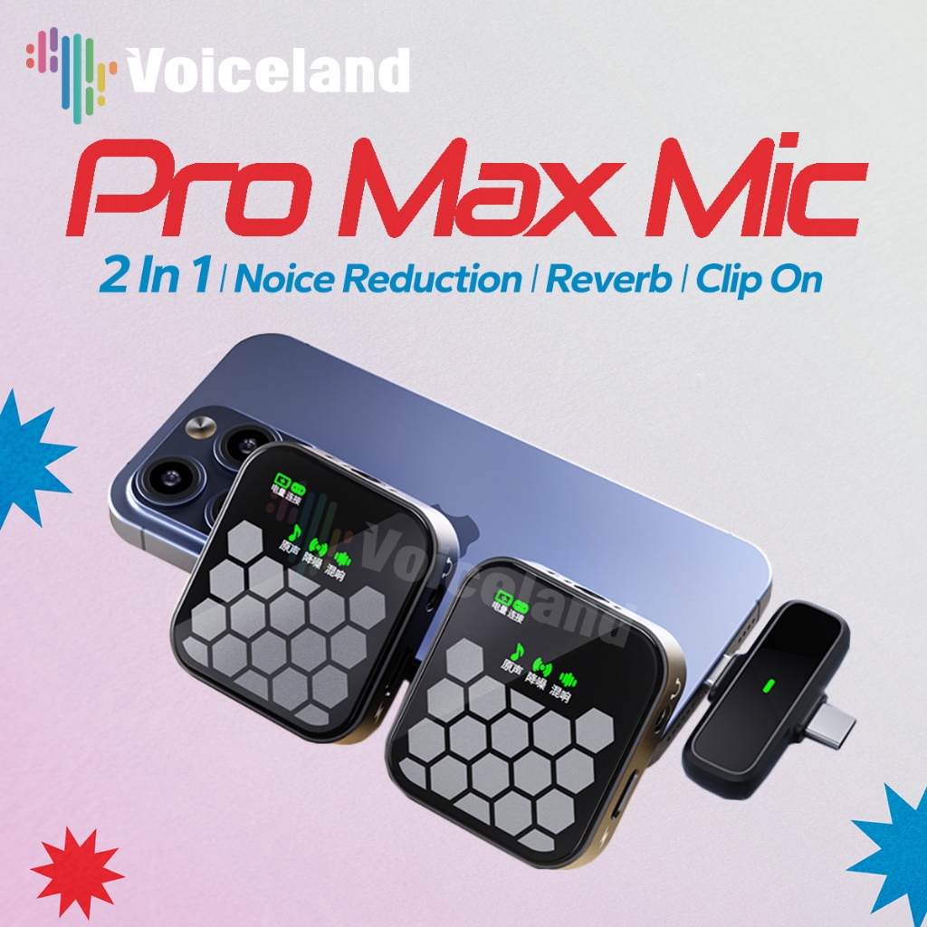 Jual 【2 In 1 Pro Mic】Mikrofon Nirkabel Lavalier Mic Portabel Audio ...