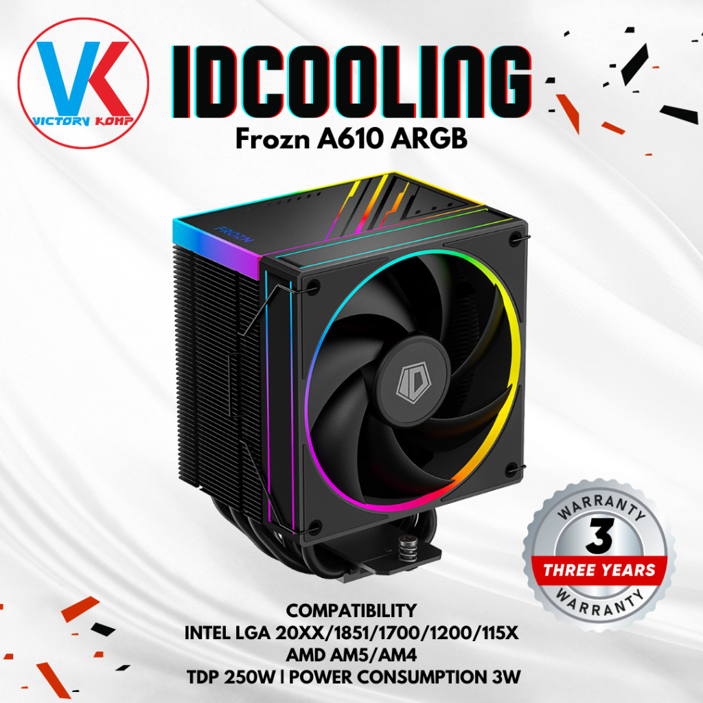 Jual ID-COOLING Frozn A610 ARGB CPU Cooler 6 Heatpipe Intel AMD ...