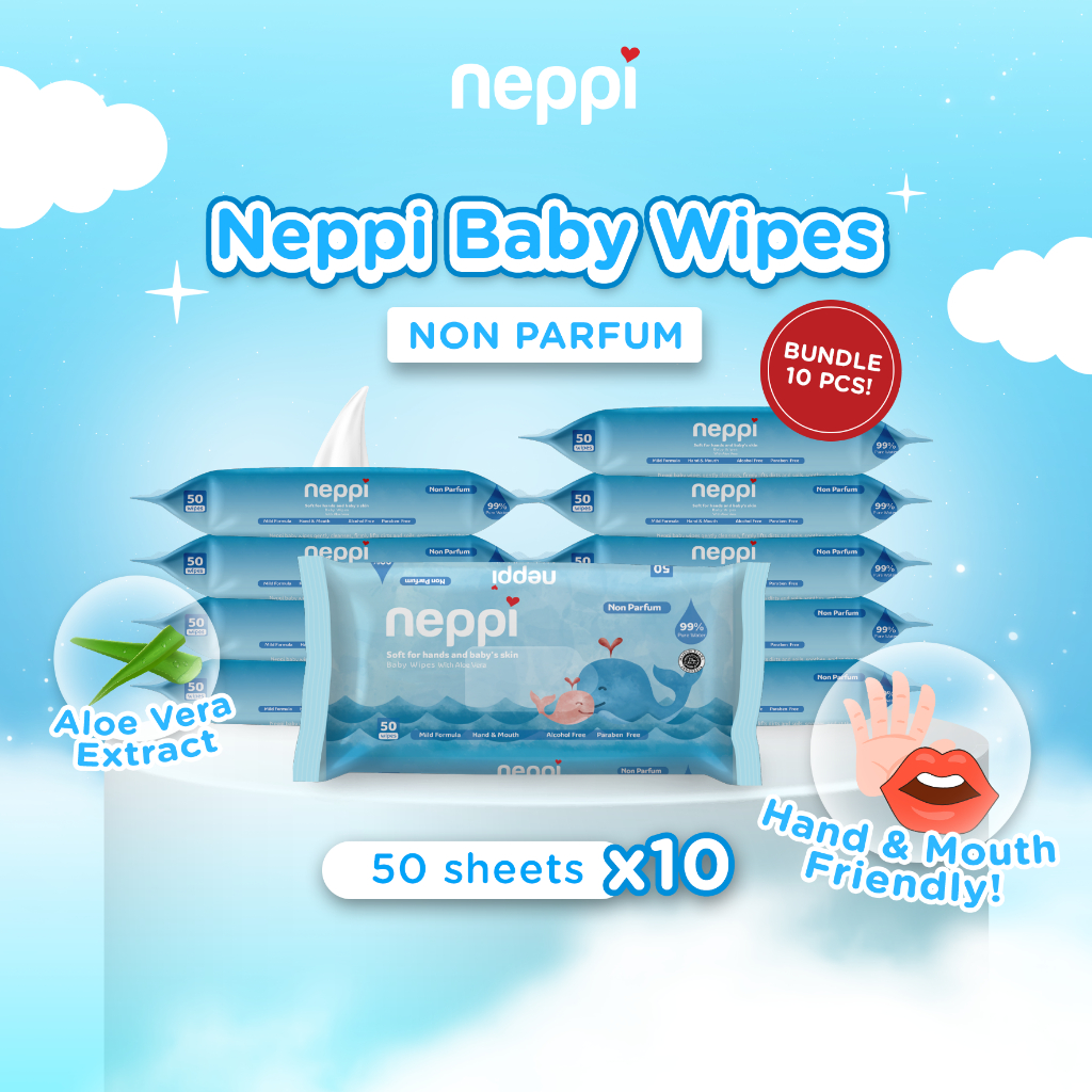 Jual (10 Pcs x 50 Lembar) Neppi Baby Tisu / Tissue Basah Wipes Non ...