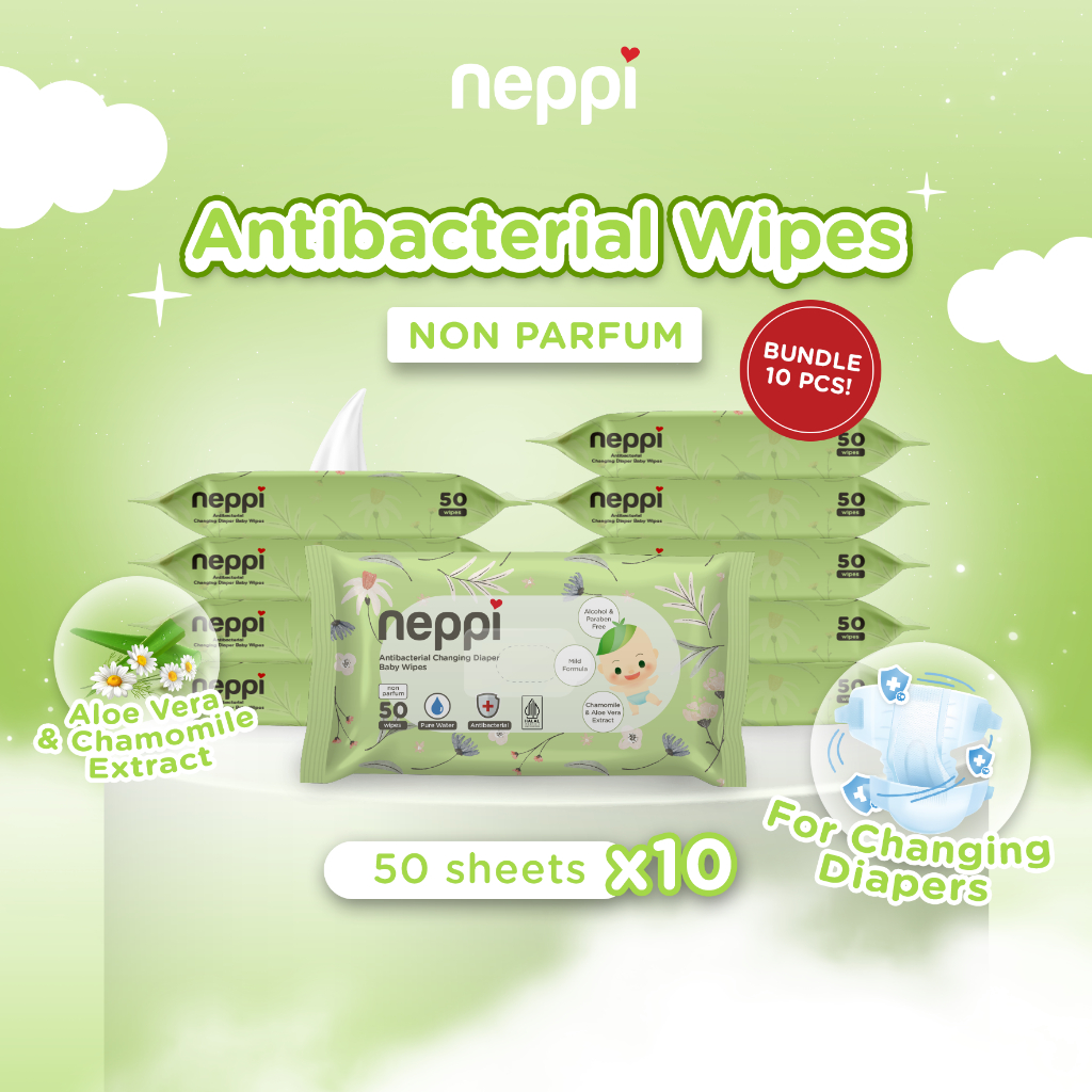 Jual (10 Pcs x 50 Lembar) Neppi Tisu / Tissue Basah Antibacterial ...