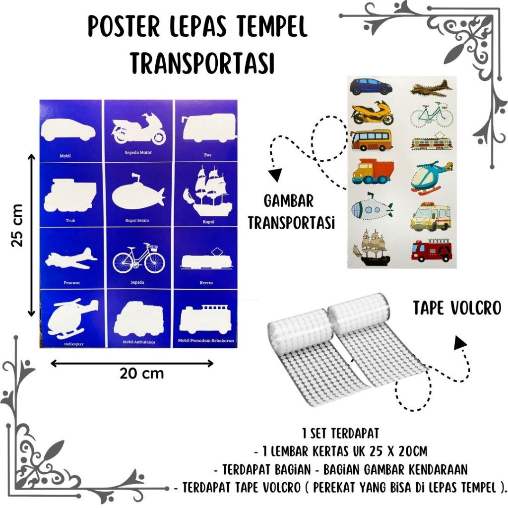 Jual Poster Interaktif - Poster Lepas Tempel Transportasi - Poster ... Jual Poster Interaktif - Poster Lepas Tempel Transportasi - Poster ...
