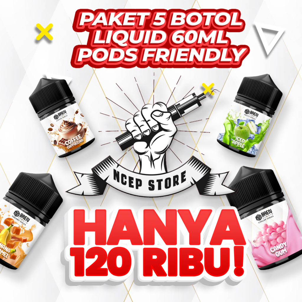 Jual Promo paket hemat 5 botol liquid 60ml pods friendly by Bren Liquid ...
