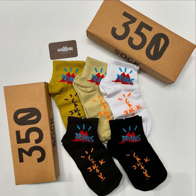 Jual kaos kaki Unisex Travis Scott Sock Box 5 In 1-Black | Shopee Indonesia