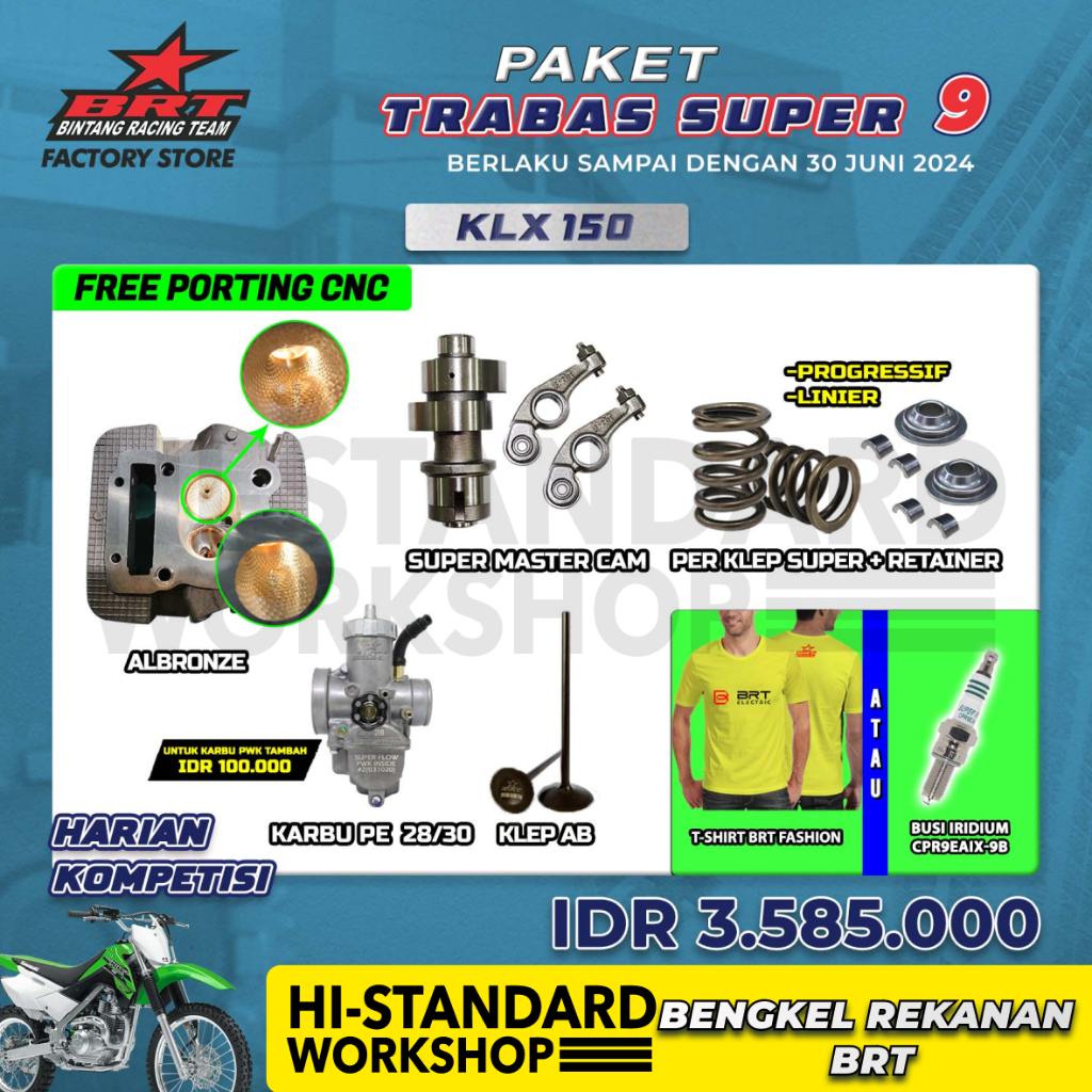 Jual KLX 150 D-TRACKER PAKET TRABAS SUPER 9 FULL BRT MASTER CAM BUSI ...
