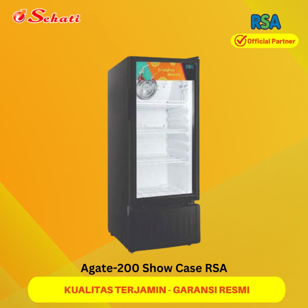 Jual RSA Agate-200 Show Case RSA 192 Liter 3 RAK 1 pintu, 192 L, 180 ...