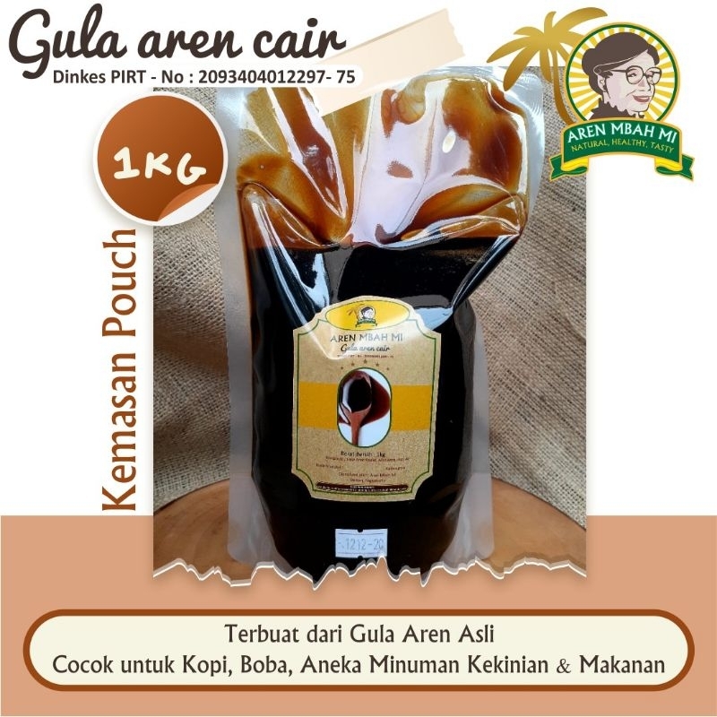 Jual Aren Mbah Mi gula aren cair 1kg kemasan asli aren premium | Shopee ...