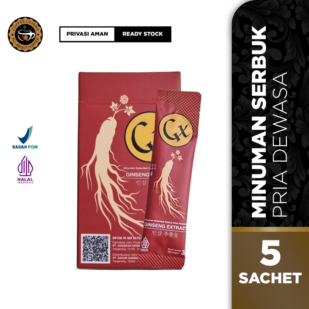 Jual GX Ginseng Extract 1 Box Isi 5 Sachets Minuman Serbuk Ginseng Rasa ...
