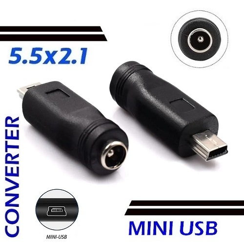 Jual Konektor Mini USB To Jack Dc 5 Pin Charger Adapter Converter 5.5x2 ...