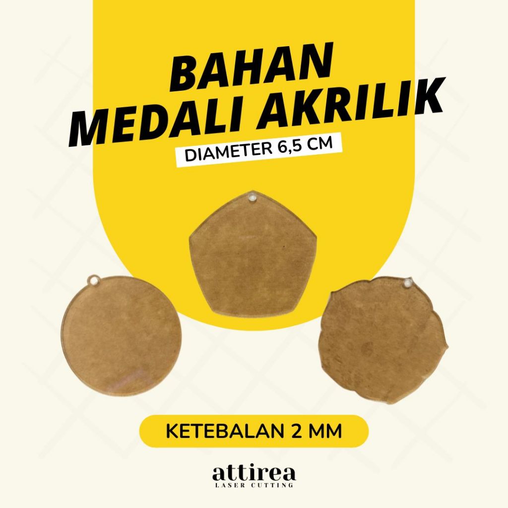 Jual Bahan Medali Akrilik Polos | Ukuran 6,5 cm , Tebal 2 mm , Laser ...