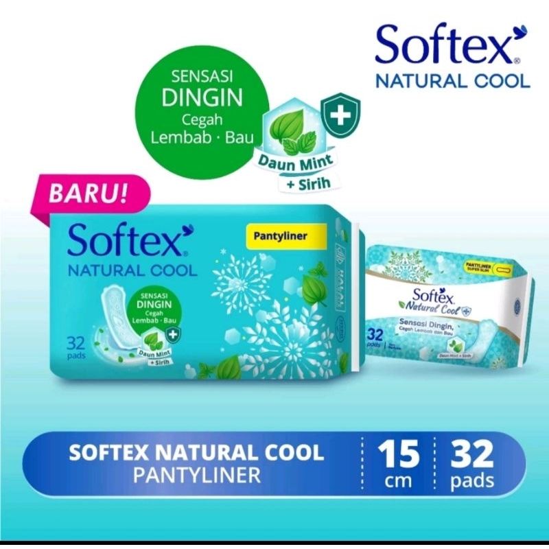 Jual Pantyliner Softex Natural Cool Super Slim 32 Pads - Pantyliner ...