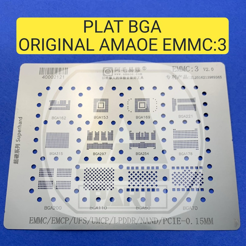 Jual PLAT CETAKAN EMMC: 3 UFS NAND UMCP AMAOE ORIGINAL BGA IC / PLAT EMMC 3 / PLAT BGA AMOE ...