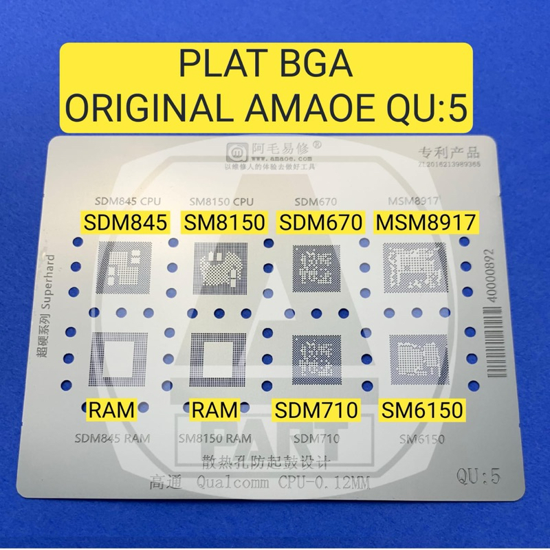 Jual PLAT QU:5 AMAOE / AMAOE QU:5 UNTUK QUALCOMM CPU RAM CHIP IC SDM710 SM6150 MSM8917 SDM845 ...