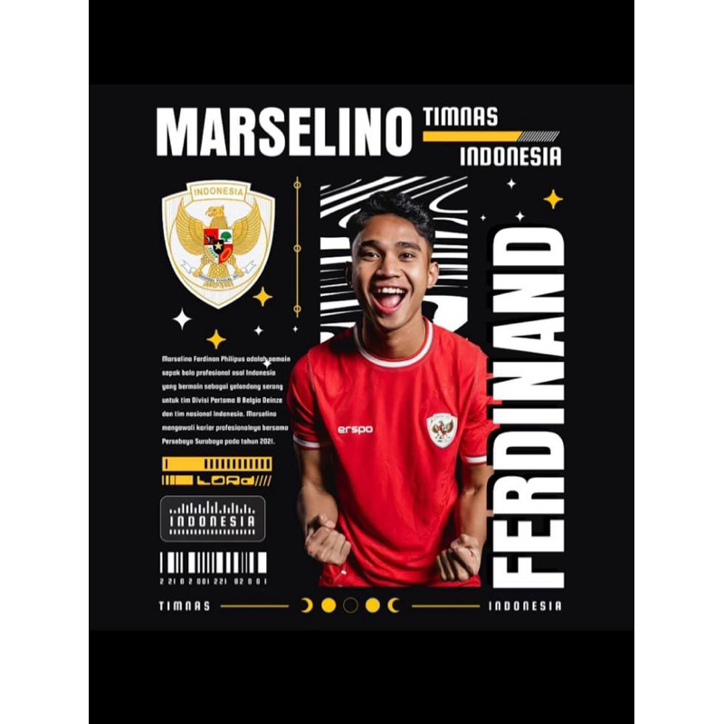 Jual Tshirt/kaos pemain timnas indonesia marselino Ferdinand | Shopee ...
