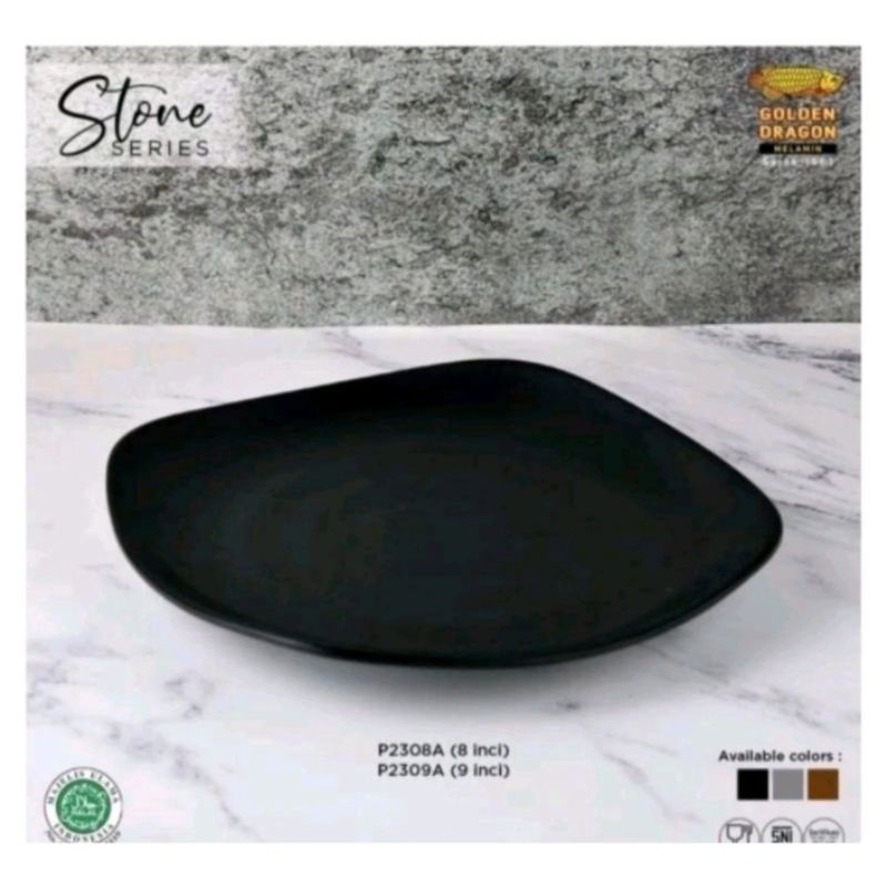 Jual PIRING SAJIAN KEREN P2309A Piring MELAMIN Kotak Ceper Hitam Model ...